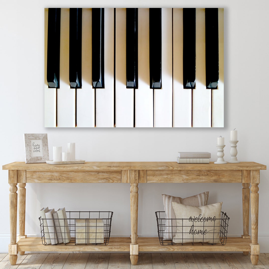 Piano Keys Art, Piano Keys Art Print, Music Room, Huge Canvas Home ...