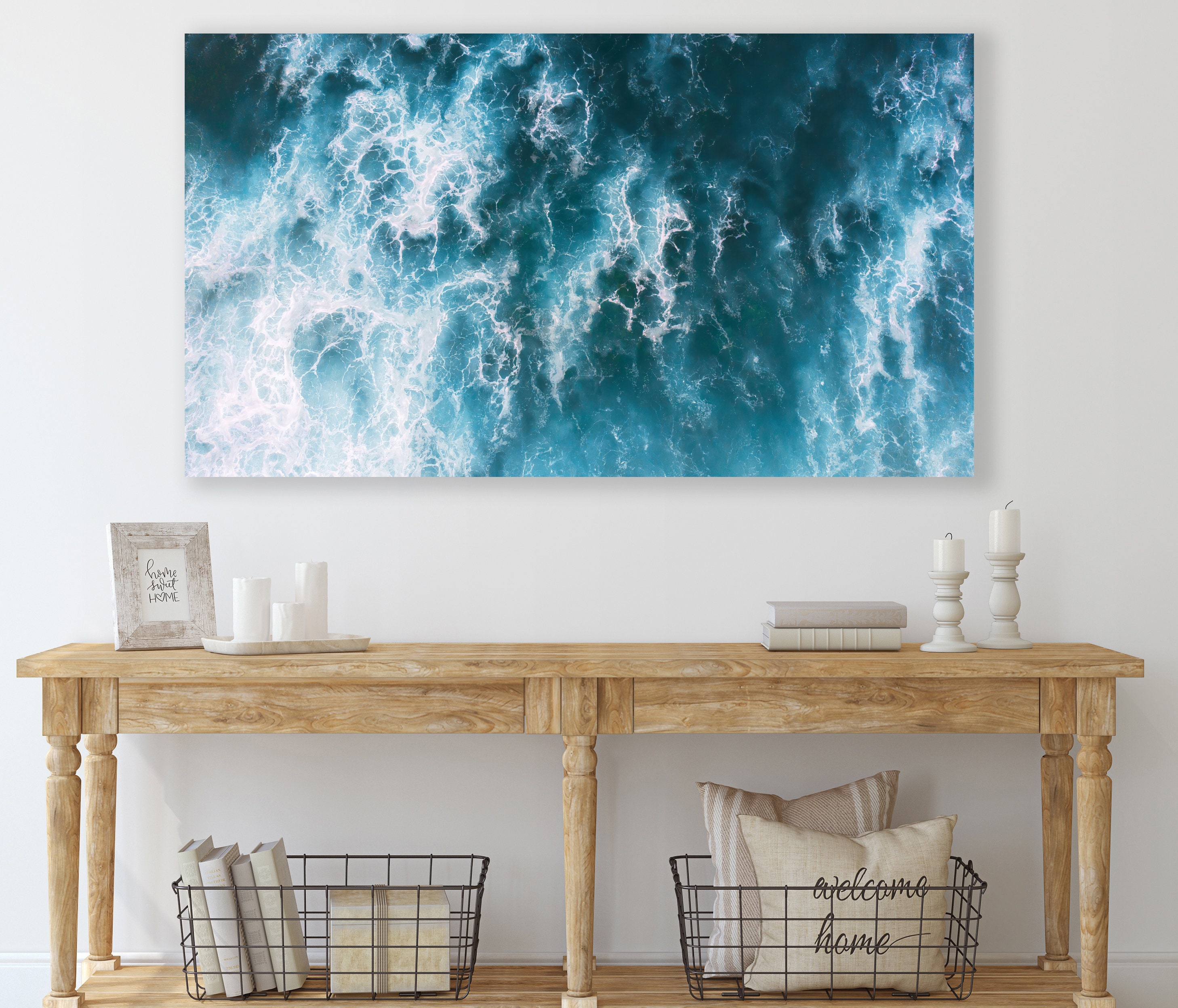 Ocean Wave Wall Decor, Ocean Wall Art, Huge Canvas Home Decor, Peaceful ...