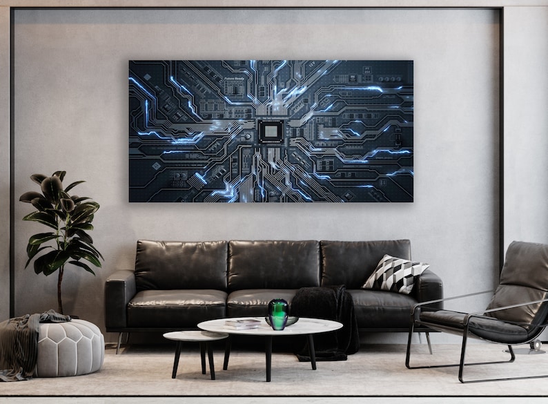 Circuit Layout Wall Art Huge Canvas Home Decor Circuit - Etsy