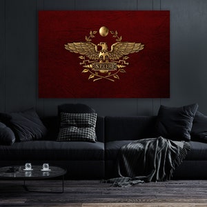 SPQR Sign, Ancient Roman Flag, Huge Canvas Home Decor, SPQR Canvas ...