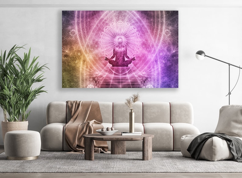 Meditation Wall Art Huge Canvas Home Decor Peace Chakra - Etsy