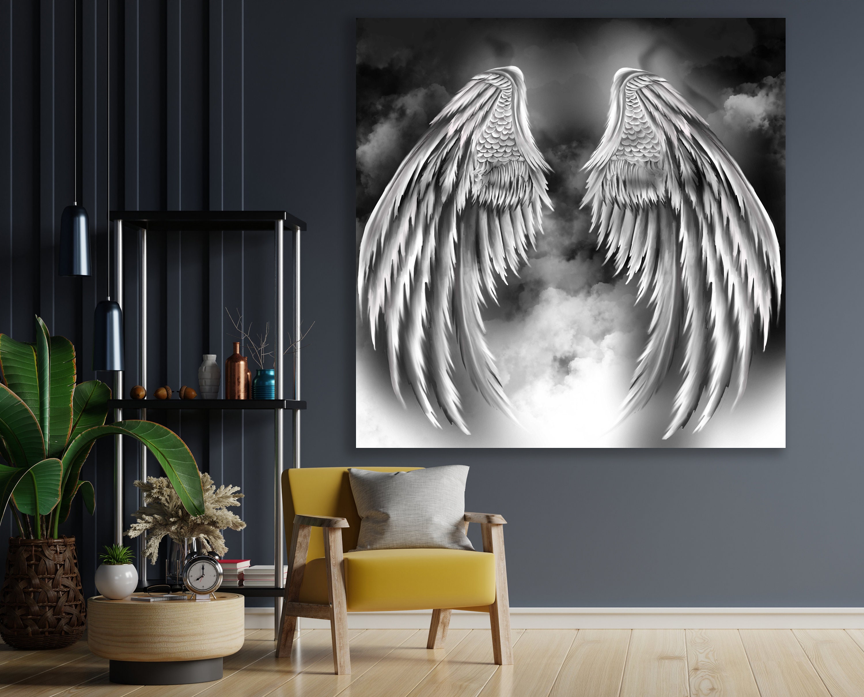 Angel Wings Canvas, Huge Canvas Wall Decor, Wings Wall Art, Angel Wings ...
