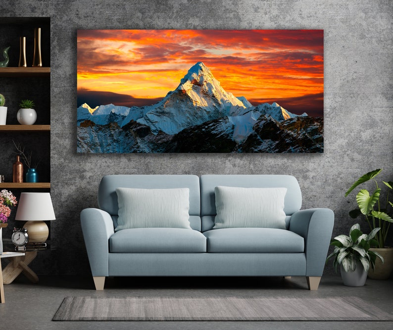 Himalayas Art, Everest Canvas, Huge Canvas Home Decor, Himalayas Canvas ...