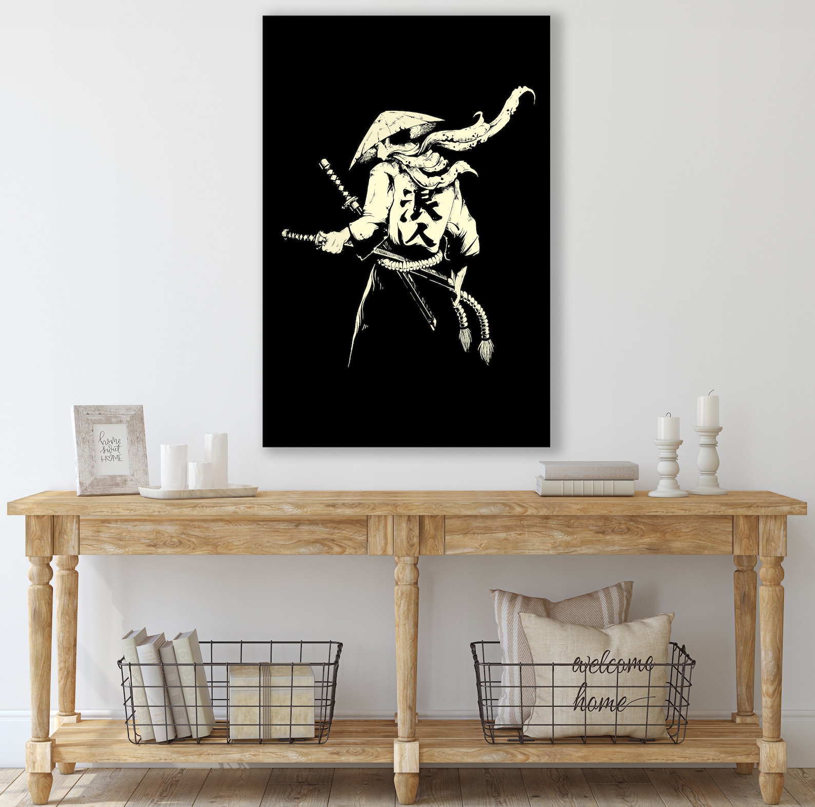 Japanese Samurai Wall Art Samurai Canvas Huge Canvas Wall - Etsy