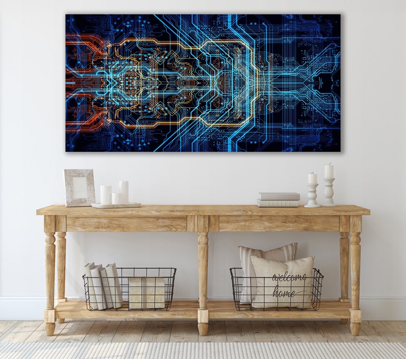 Circuit Layout Canvas Huge Canvas Home Decor Chip Art - Etsy