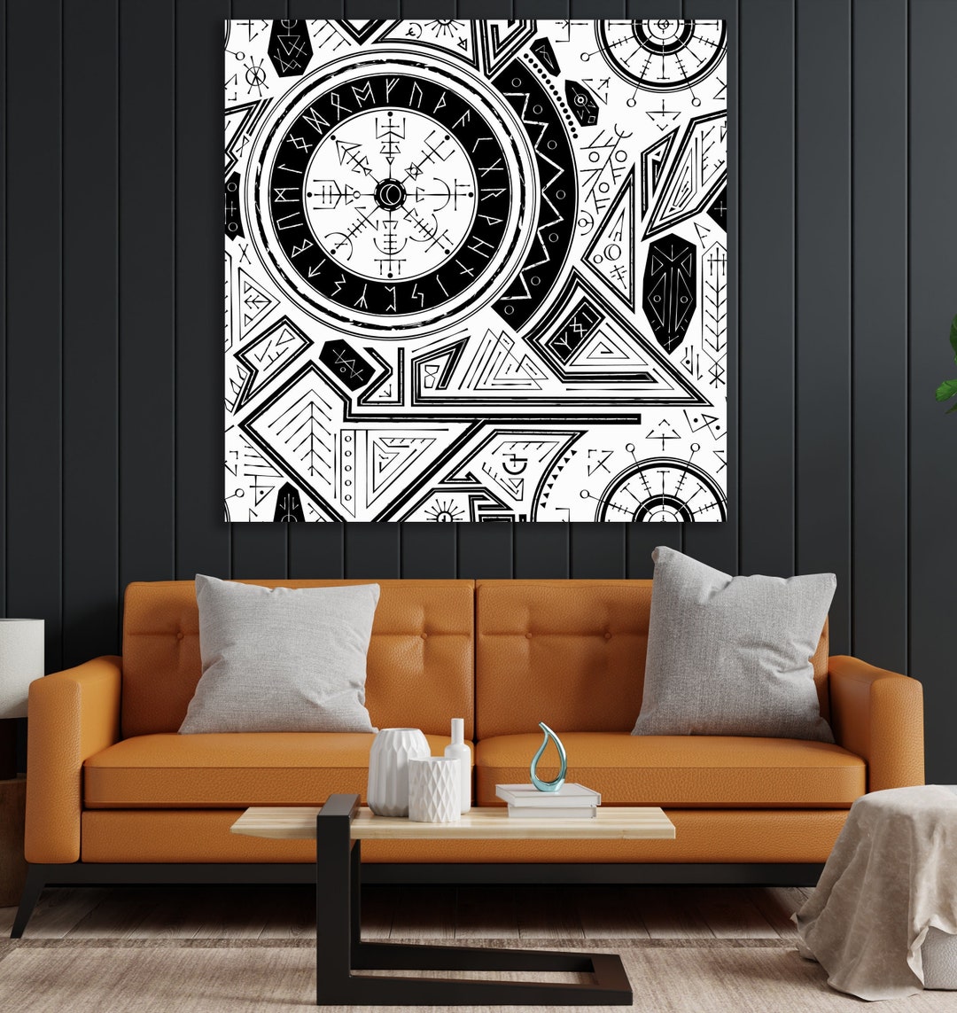 Ancient Nordic Sign Art Print, Huge Canvas Wall Decor, Ancient Nordic ...