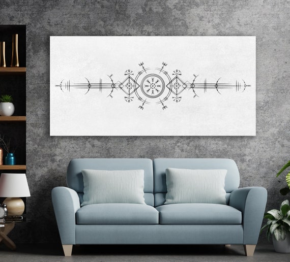 Ancient Nordic Wall Decor Viking Symbol Wall Art Huge Canvas - Etsy
