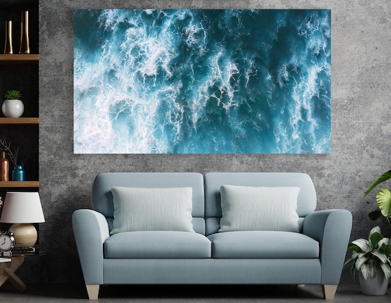 Ocean Wave Wall Decor Ocean Wall Art Huge Canvas Home Decor | Etsy