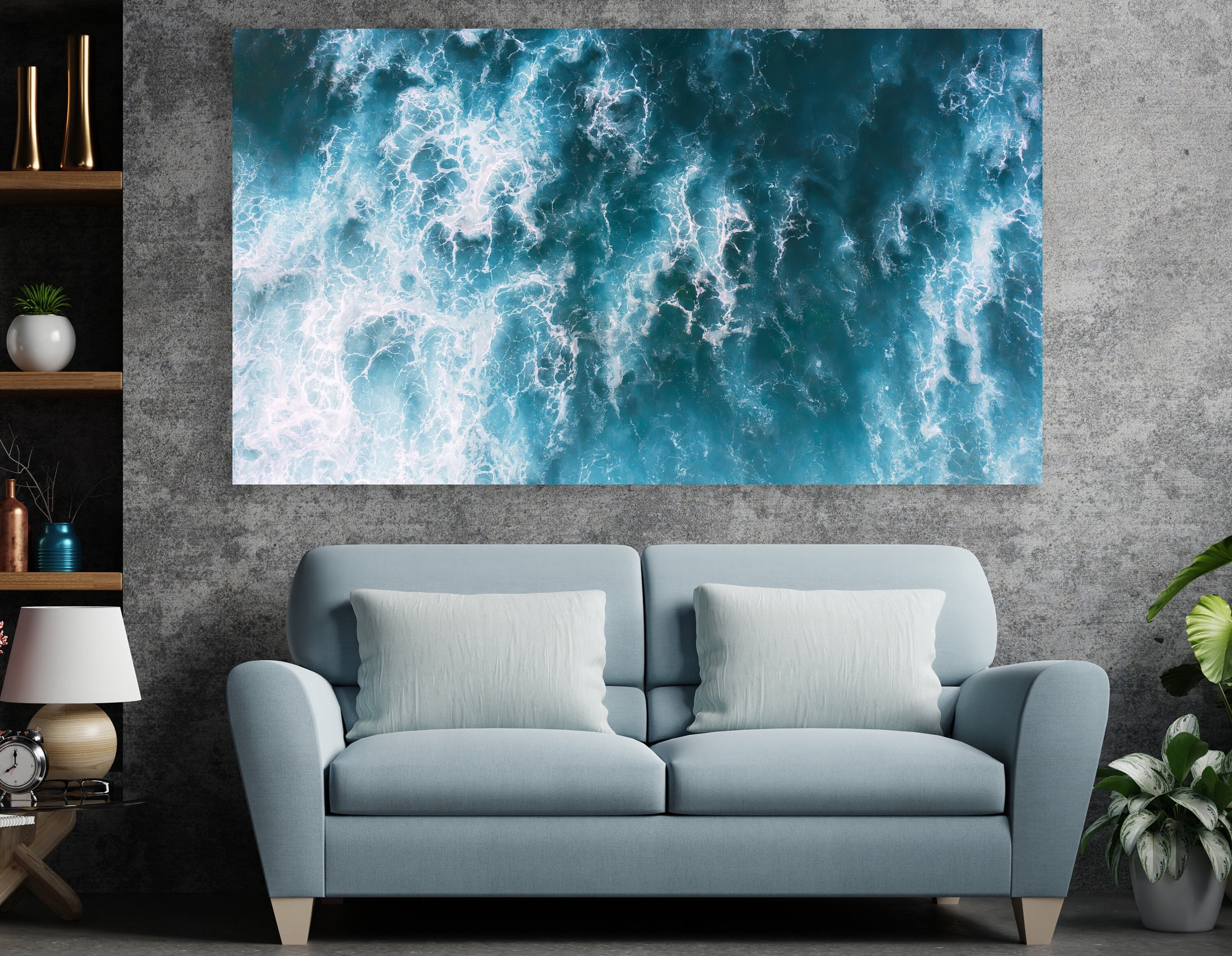 Ocean Wave Wall Decor Ocean Wall Art Huge Canvas Home Decor | Etsy