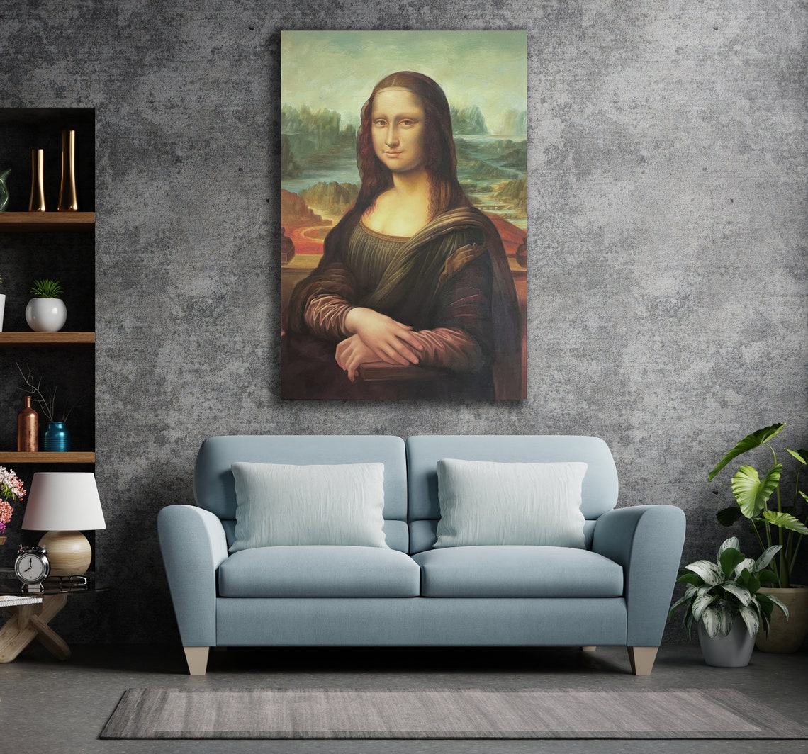 Mona Lisa Wall Art Da Vinci Art Huge Canvas Wall Art Mona - Etsy