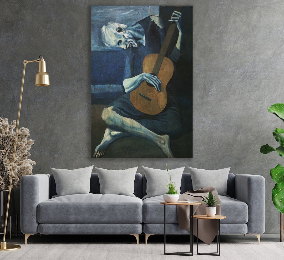 Old Guitarist, Pablo Picasso Art, Huge Canvas Home Decor, Old Guitarist ...