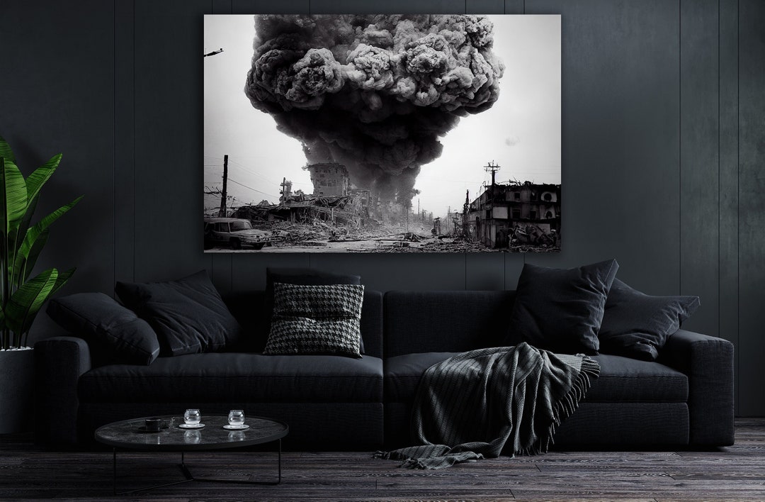 Atomic Exploison Wall Art, Huge Canvas Home Decor, Explosion Canvas ...