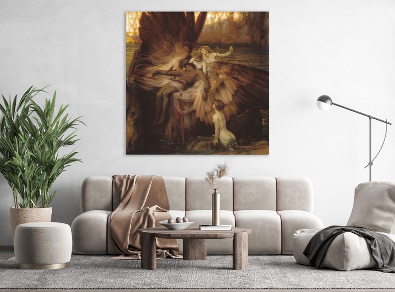 The Lament for Icarus Wall Art, Huge Canvas Home Decor, Herbert James ...