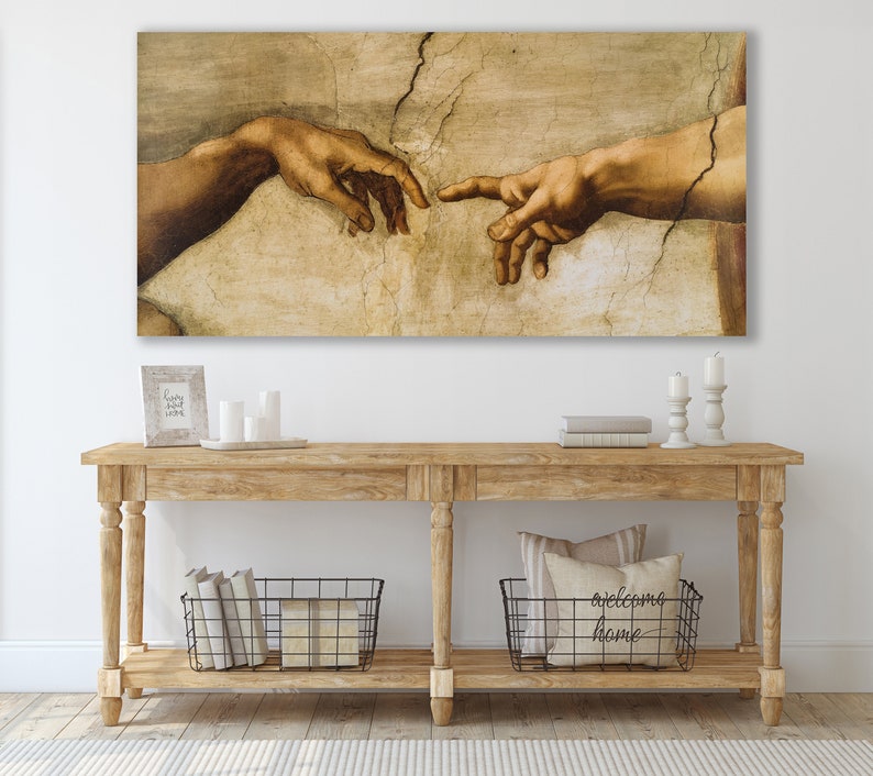 Creation of Adam Canvas, Huge Canvas Wall Decor, Michelangelo Art, the ...