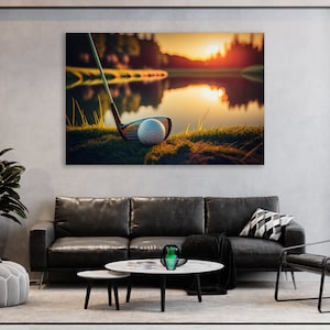 Golf Сlub Canvas Print, Huge Canvas Home Decor, Golf Player Gift, Golf ...