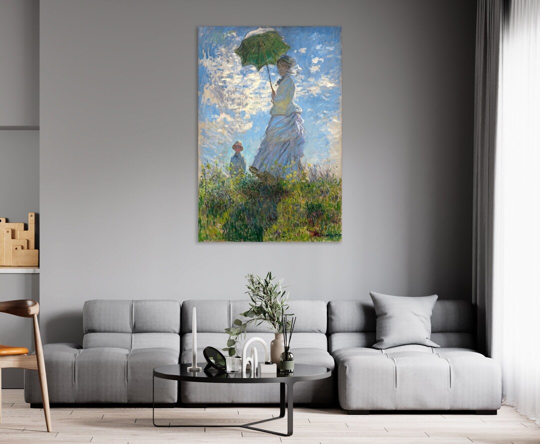 The Promenade Wall Art, Claude Monet, Huge Canvas Home Decor, Woman ...