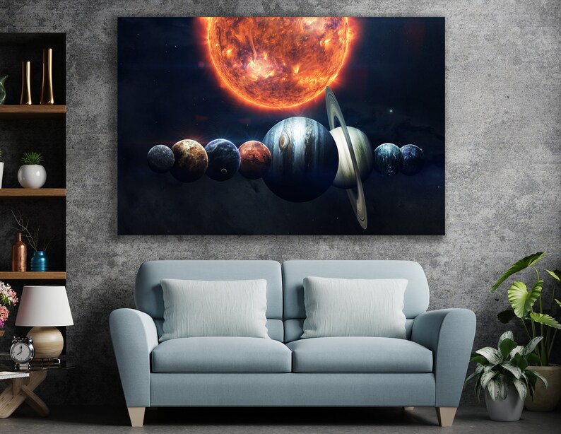 Solar System Wall Art Planets Art Huge Canvas Wall Art - Etsy
