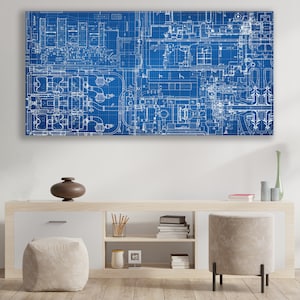 Custom Blueprint Art, Huge Canvas Wall Art, Blueprint Canvas, Huge ...