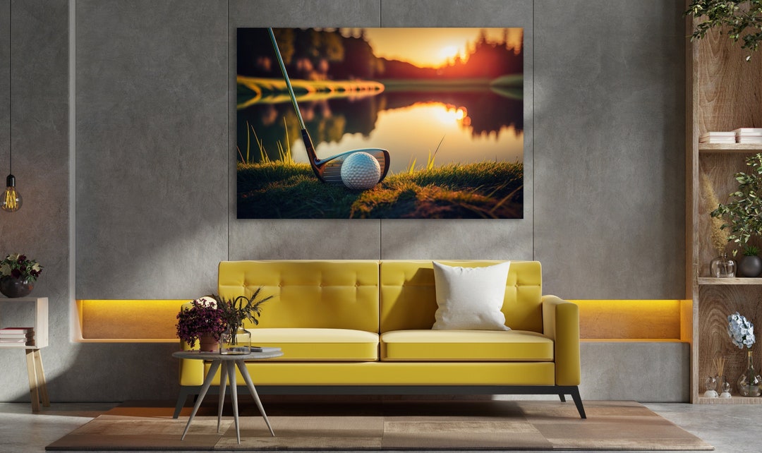 Golf Сlub Canvas Print, Huge Canvas Home Decor, Golf Player Gift, Golf ...
