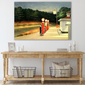 Gas Wall Art, Edward Hopper Art Print, Gas Canvas, Huge Canvas Home ...