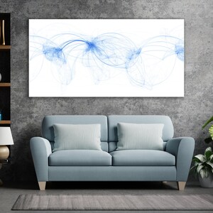 World Flight Map Wall Art, World Air Routes Canvas, Huge Canvas Wall ...