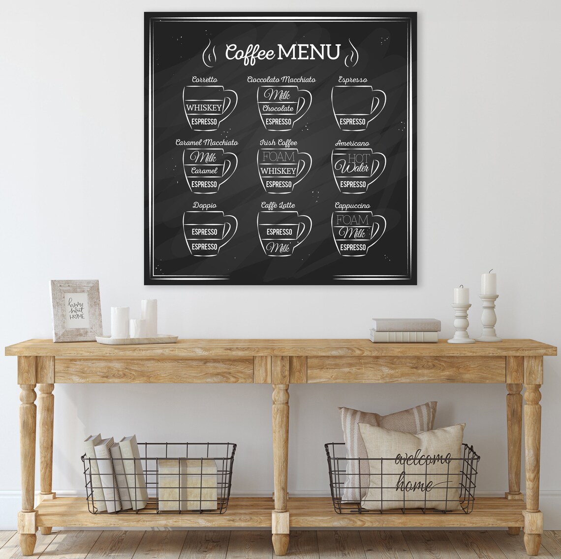 Coffee Menu Wall Sign Huge Canvas Wall Decor Coffee Shop - Etsy