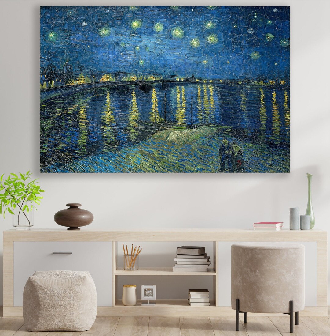 Rhone River Wall Art, Van Gogh Art, Huge Canvas Home Decor, Starry ...