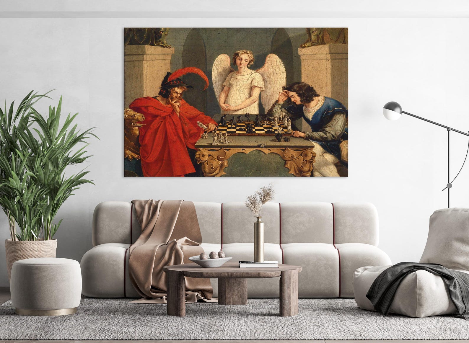 Checkmate Wall Art, Huge Canvas Home Decor, Devil's Checkmate Canvas ...