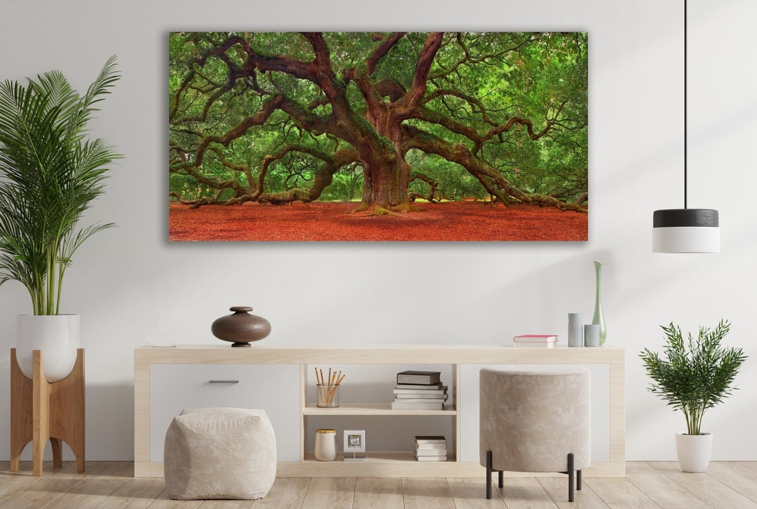 Angel Oak Tree Wall Decor, South Carolina Historic Oak Tree Art, Huge ...