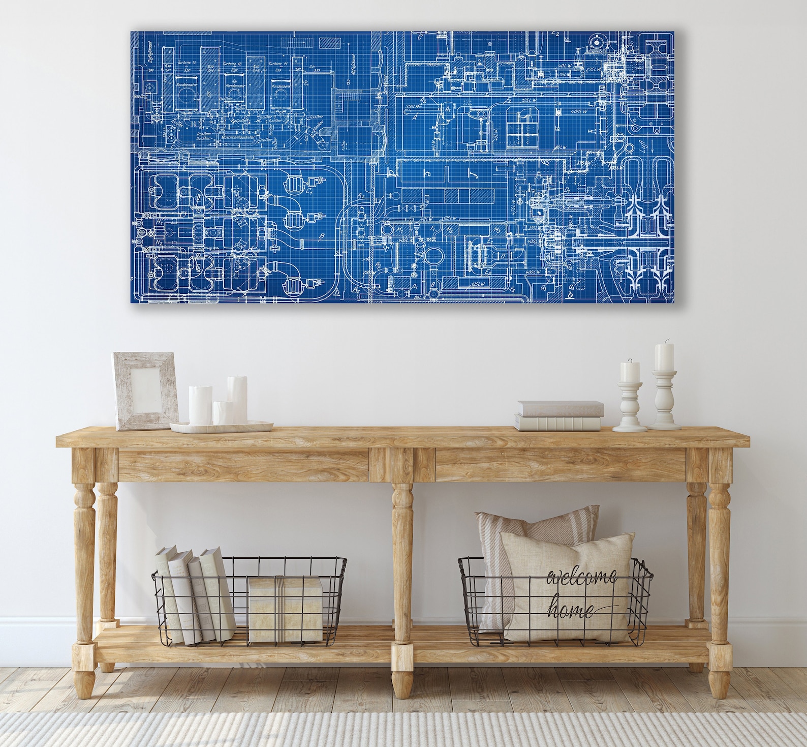 Custom Blueprint Art, Huge Canvas Wall Art, Blueprint Canvas, Huge ...