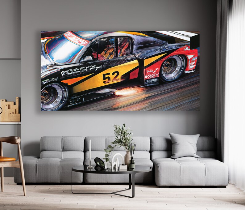 Racing Car Canvas, Racing Car Art Print, Huge Canvas Wall Art, Racer ...