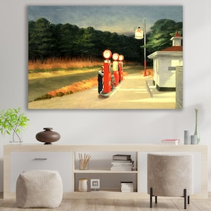 Gas Wall Art, Edward Hopper Art Print, Gas Canvas, Huge Canvas Home ...