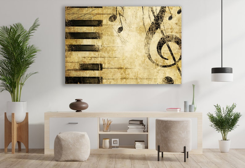 Piano Keys Wall Art, Huge Canvas Home Decor, Music Room Canvas, Music ...