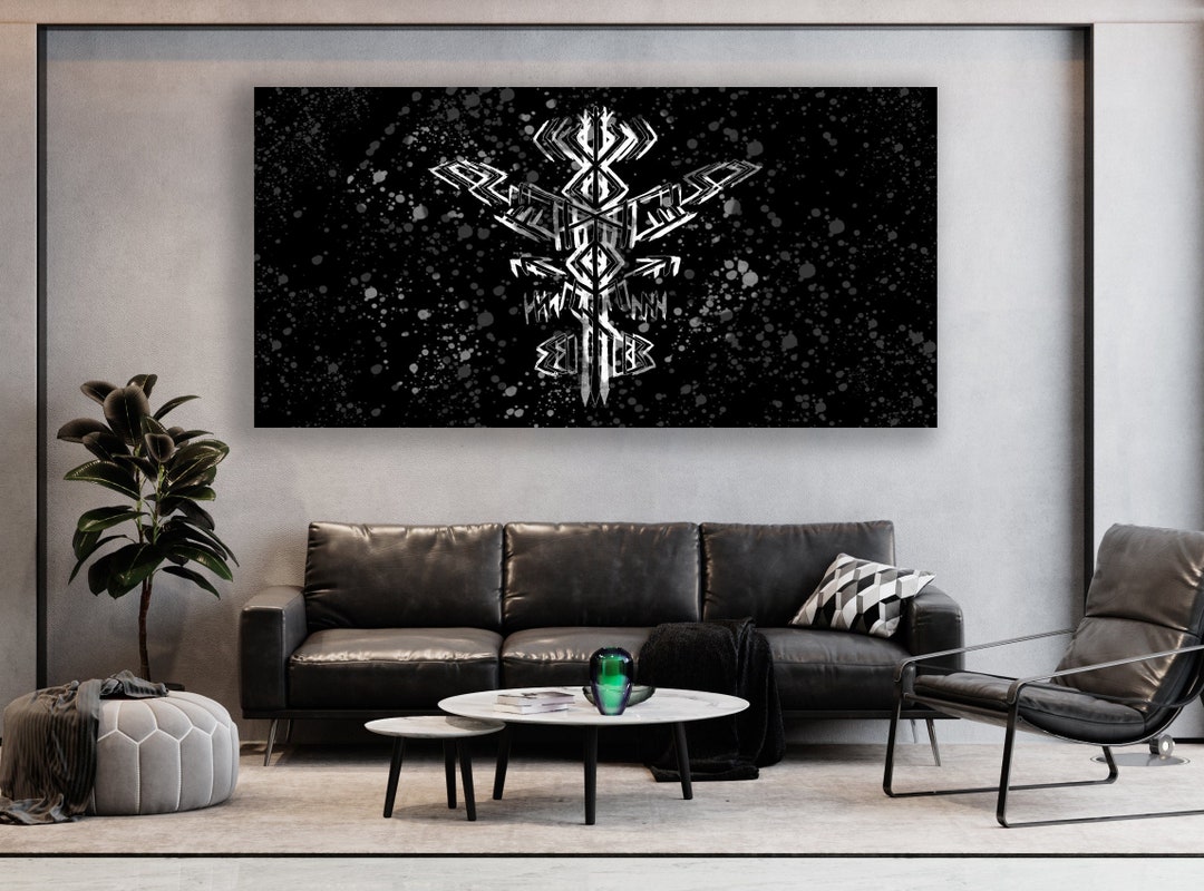 Nordic Runes Art, Viking Wall Art, Huge Canvas Home Decor, Ancient Nordic Runes, Vikings, Nordic ...