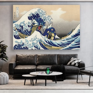 The Great Wave off Kanagawa Wall Art, Huge Canvas Home Decor, Funny ...