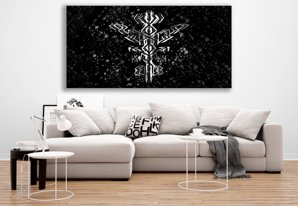 Nordic Runes Art Viking Wall Art Huge Canvas Home Decor - Etsy