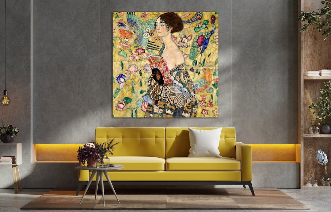 Lady With Fan 1918 Wall Art, Gustav Klimt Art, Huge Canvas Wall Art ...