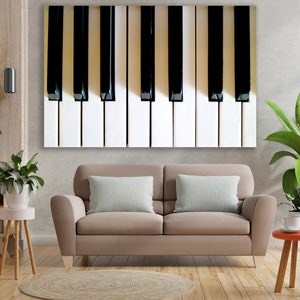 Piano Keys Art, Piano Keys Art Print, Music Room, Huge Canvas Home ...