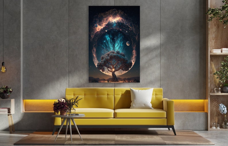Tree of Life Wall Decor, Huge Canvas Wall Decor, Yggdrasil Art, Sacred ...