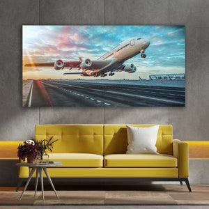 Airplane Wall Art, Aviation Art, Huge Canvas Wall Art, Airplane Canvas ...