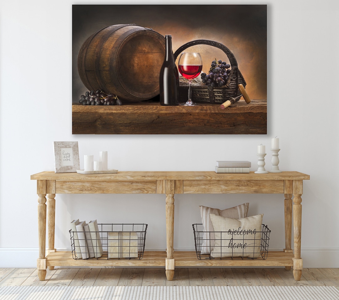Wine Art, Grapes Canvas, Huge Canvas Wall Decor, Wine Canvas, Wine ...