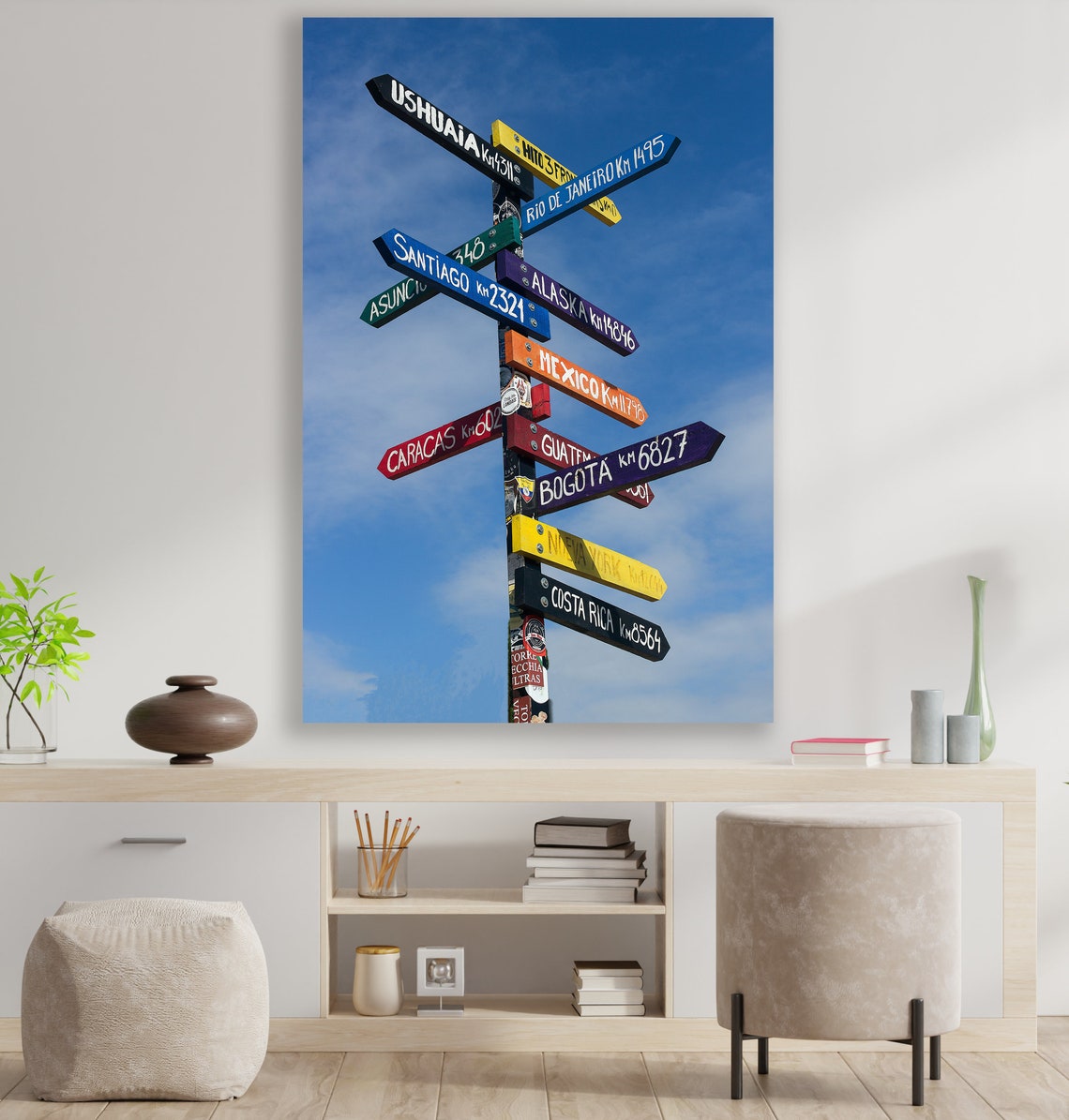 Road Signs Wall Art Direction Signs Canvas Huge Canvas Wall - Etsy