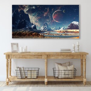 Planets Canvas, Space Art, Huge Canvas Wall Art, Nebula Wall Art, Milky ...