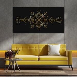 Ancient Nordic Canvas, Huge Canvas Home Decor, Viking Runes, Nordic ...