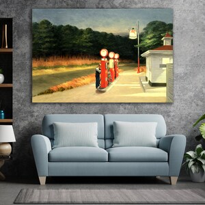 Gas Wall Art, Edward Hopper Art Print, Gas Canvas, Huge Canvas Home ...