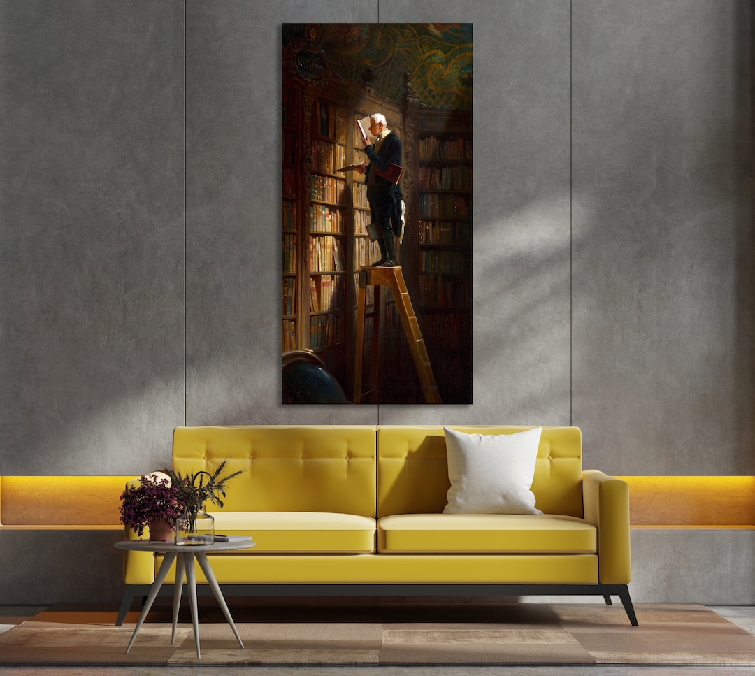 The Bookworm 1850 Wall Art, Huge Canvas Wall Decor, Carl Spitzweg Art Print, the Bookworm Art ...