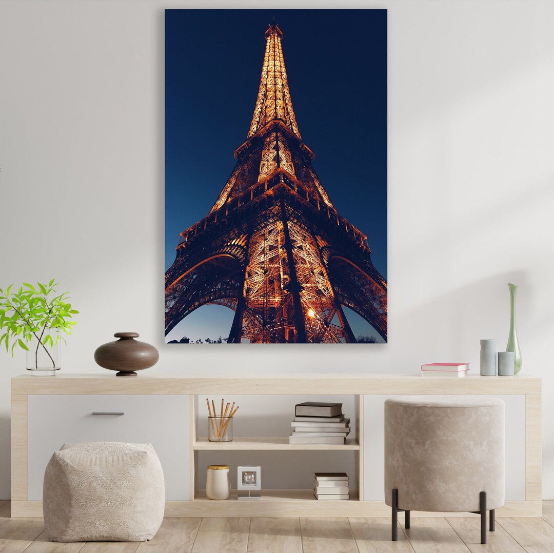 Eiffel Tower Wall Art, Eiffel Tower at Night Canvas, Eiffel Canvas ...