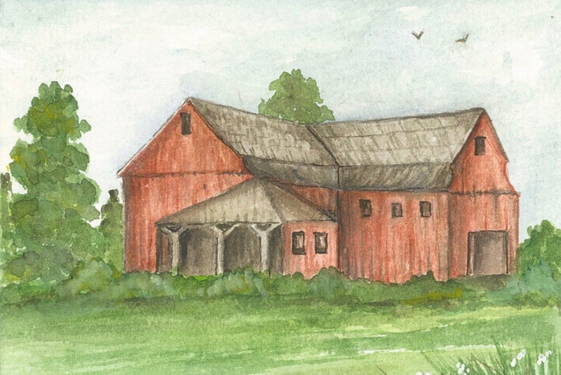 Country Barns Note Cards - Etsy