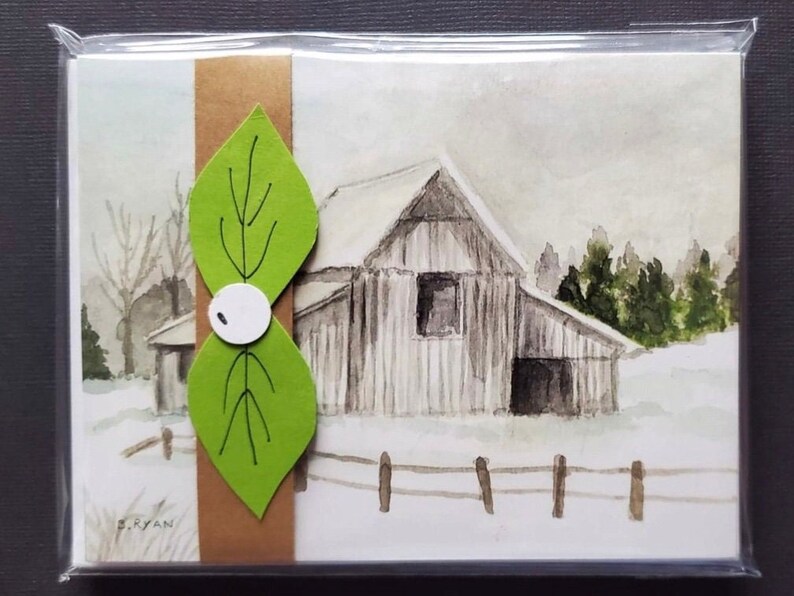 Country Barns Note Cards - Etsy
