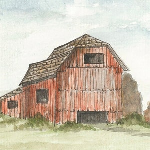 Country Barns Note Cards - Etsy